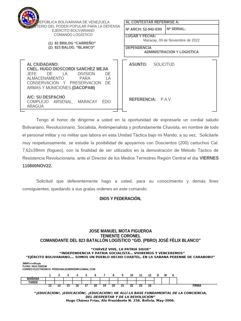 11. OFICIO MODELO 823 BALOG BLANCO DACOPAM | PDF