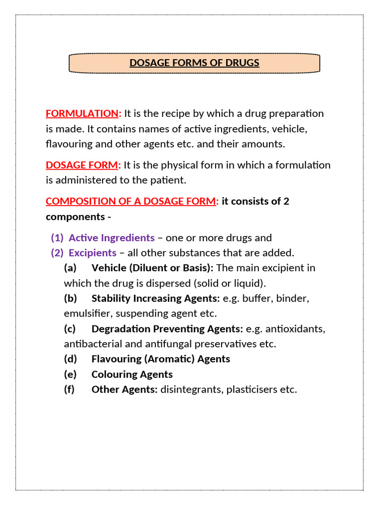 Dosage Forms | PDF