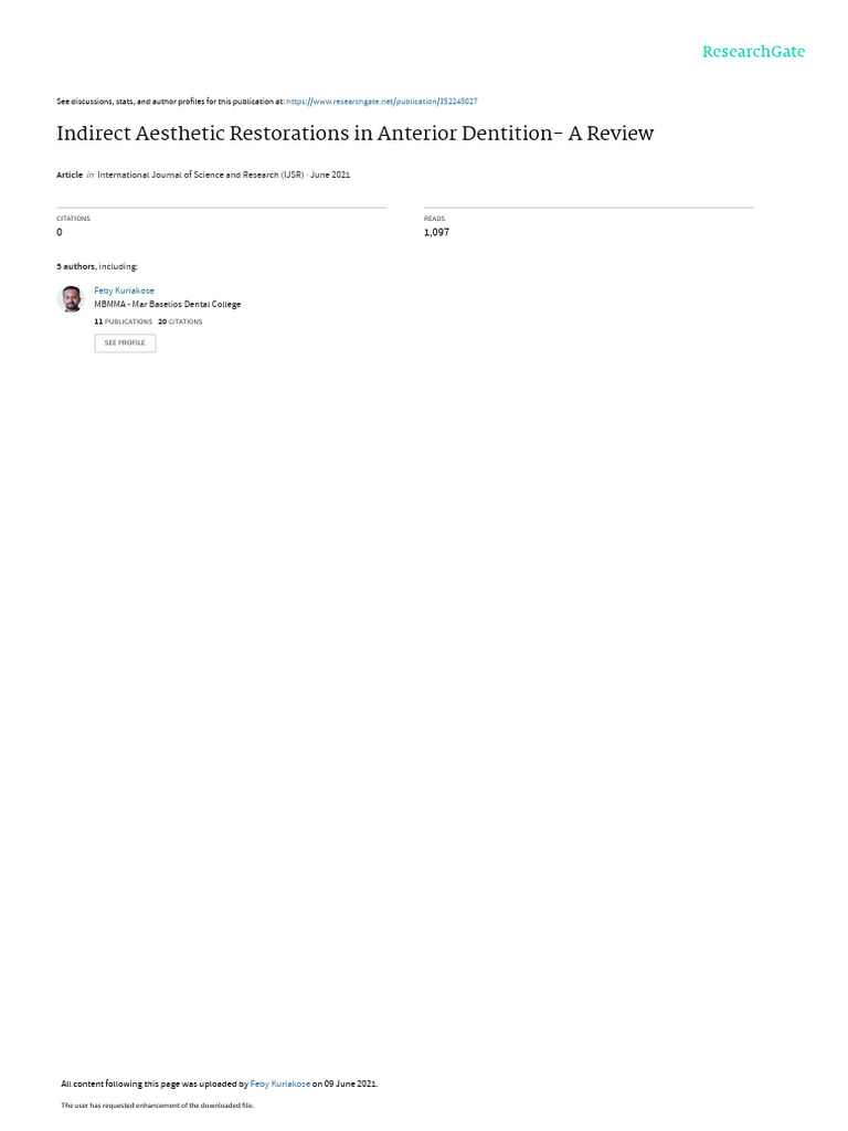 Indirect Esthetic Restorations Pdf