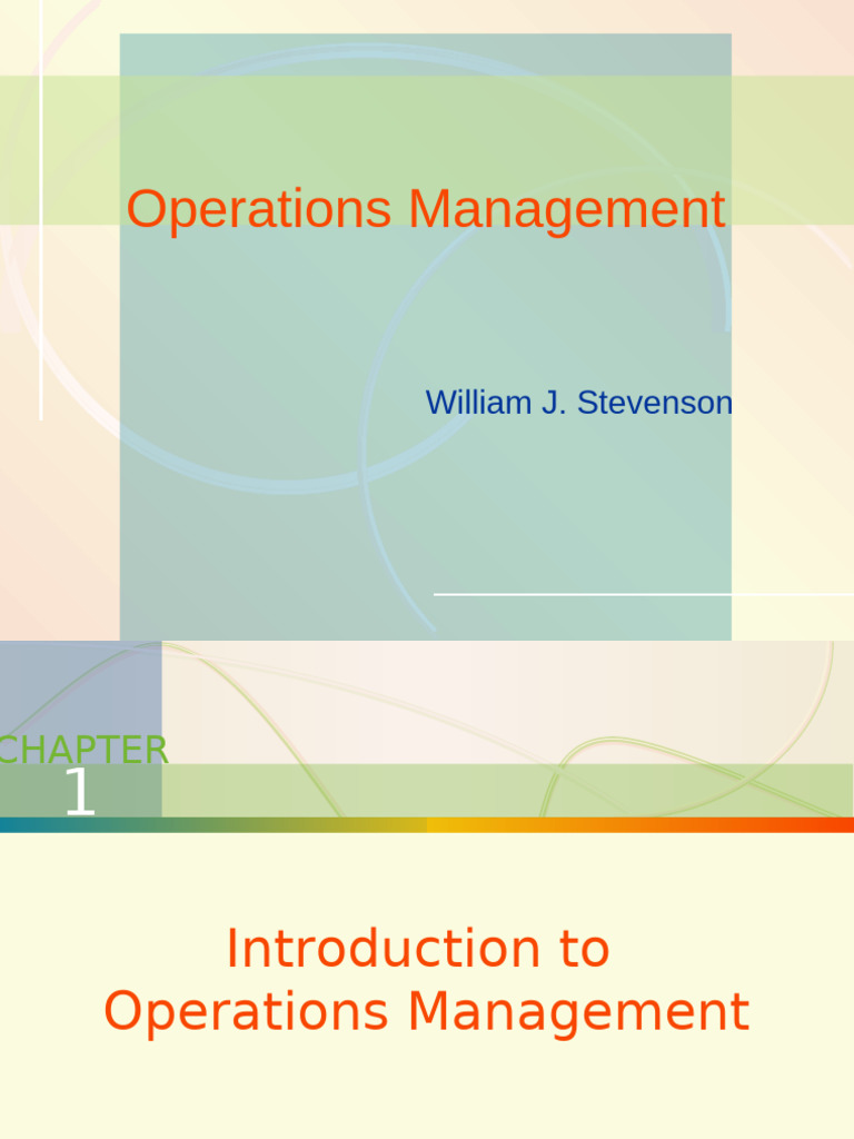Chapter 1 Introduction To Operations Management | PDF | Operations ...