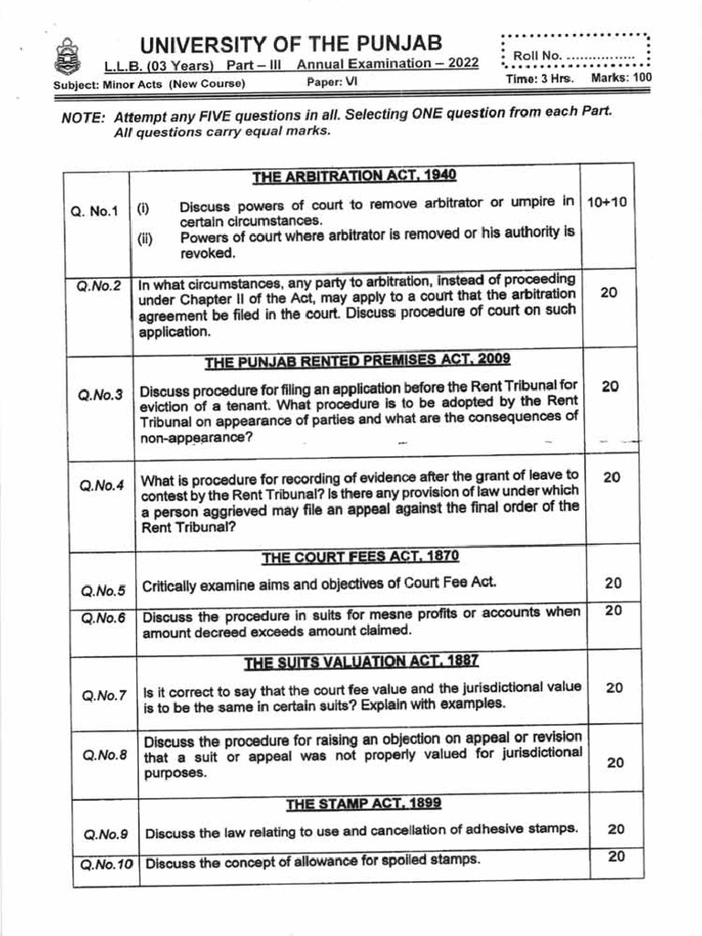 LLB Piii 3year Paper6 | PDF