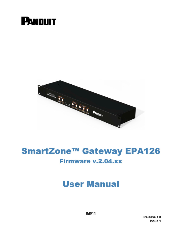 Smartzone Gateway Epa126 Fwv2 04 User Manual | PDF