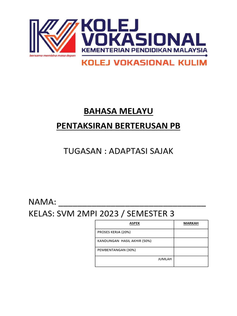MUKA Depan PB BM Ali | PDF