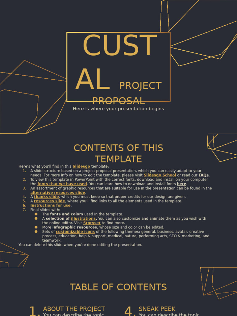 Custal Project Proposal XL by Slidesgo | PDF