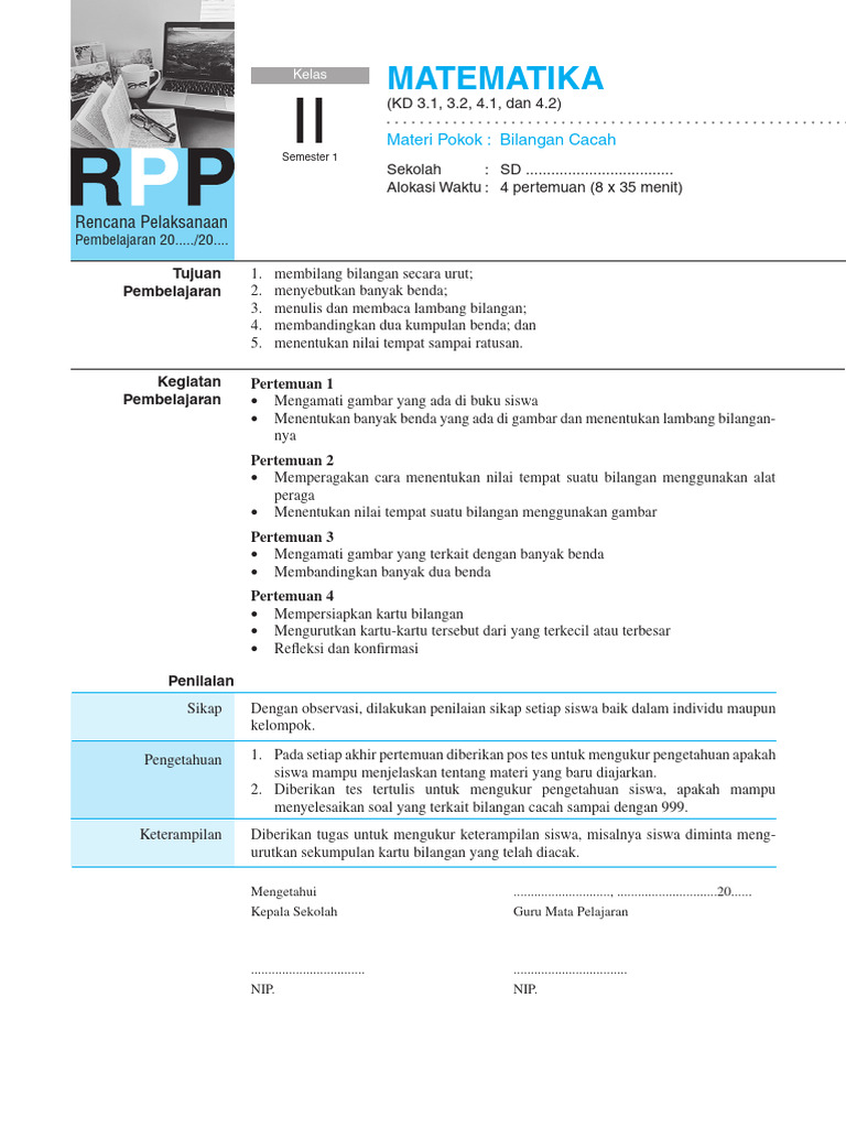 Https RPP - Tigaserangkai.id Contents 600db-Rpp-Matematika-Sd-2 | PDF