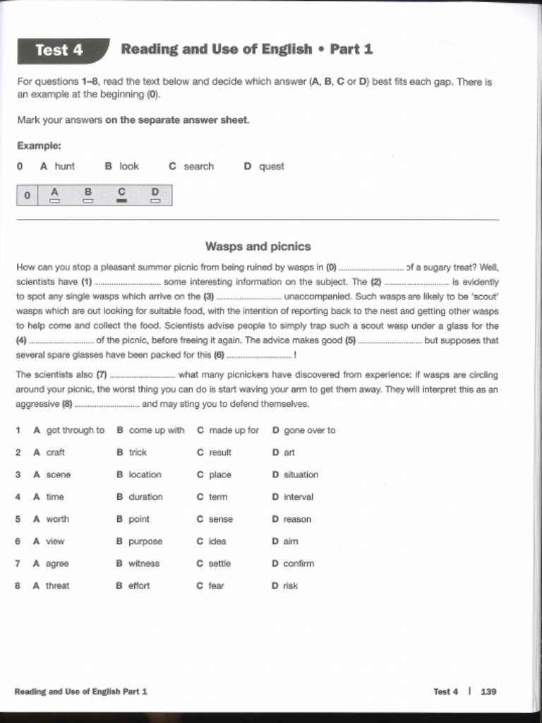 Test 4. Reading, Use of English, Writing, Listening | PDF