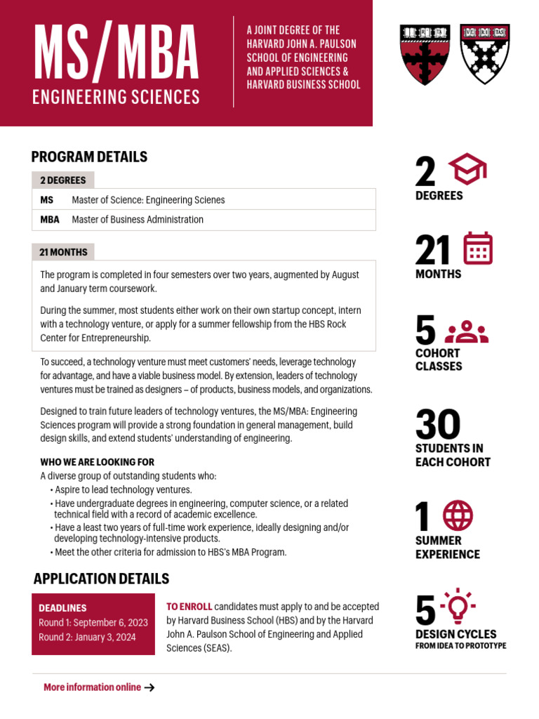 MS MBA Engineering Joint Degree | PDF