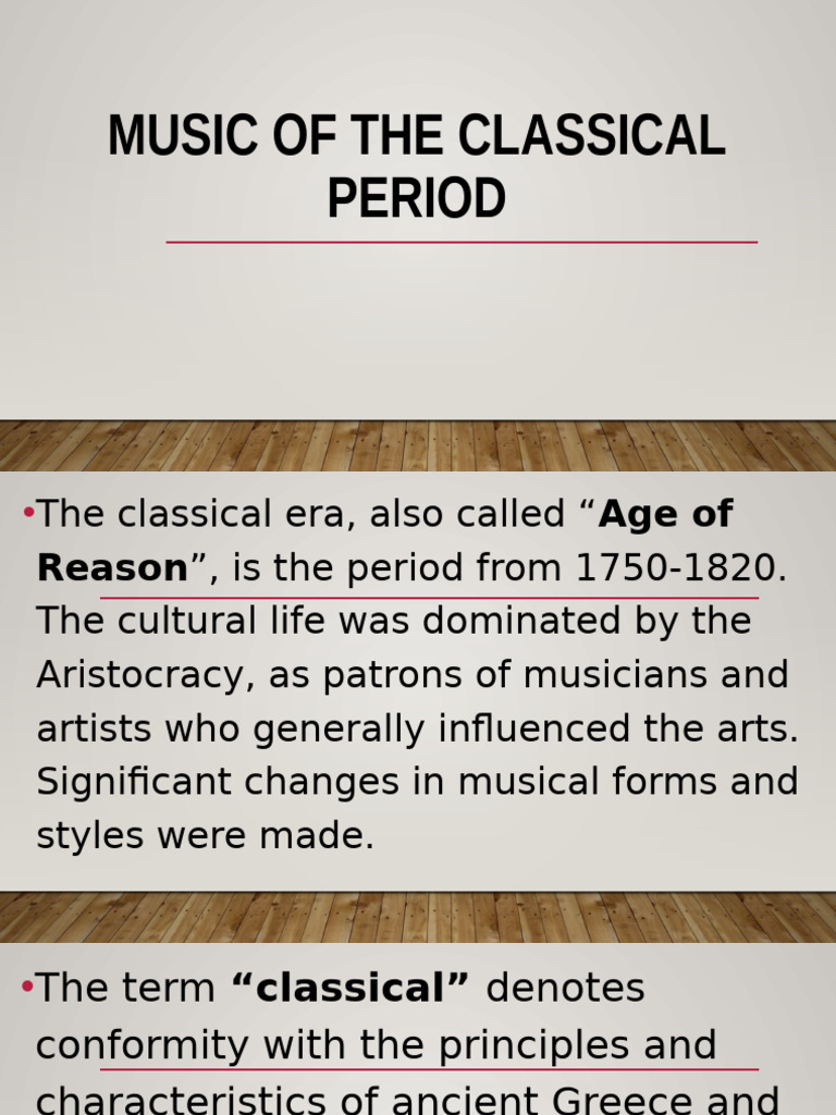Music of The Classical Period - 2q l1 | PDF