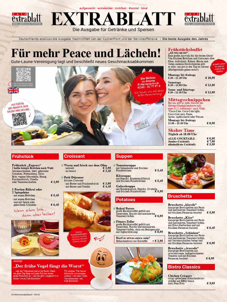 Cafe Extrablatt Moenchengladbach Speisekarte Web | PDF