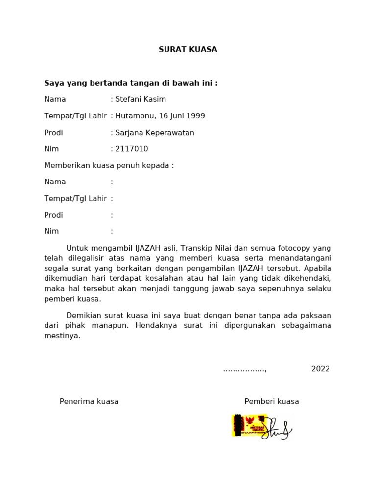 Surat kuasa fix | PDF