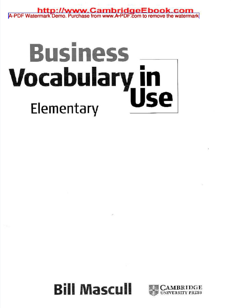 Bussines Vocabulary in Use | PDF