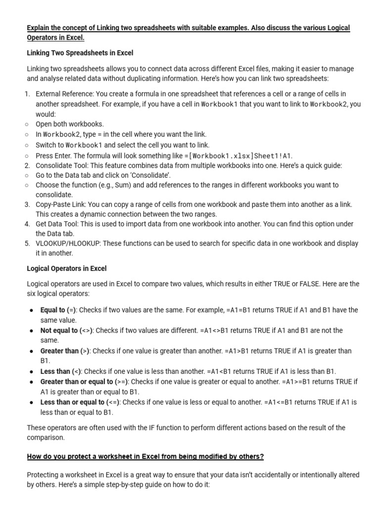 Question Bank For Spreadsheet Sem 2 | PDF