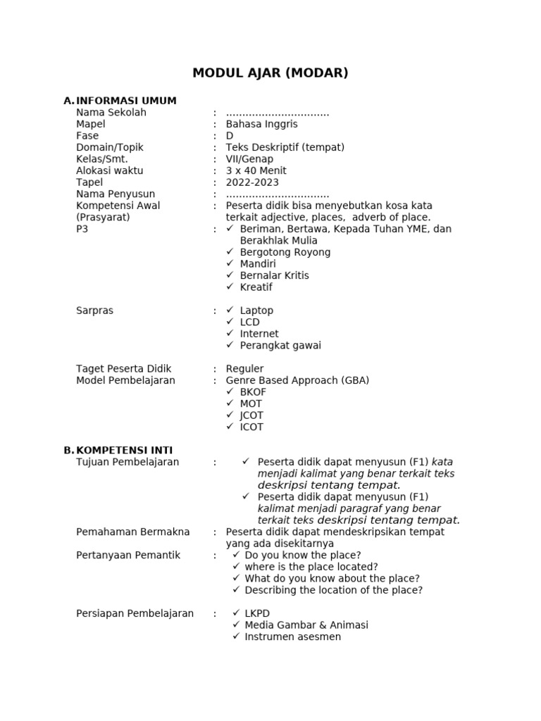 Modar - Deskripsi - TP 6-7 (#) | PDF
