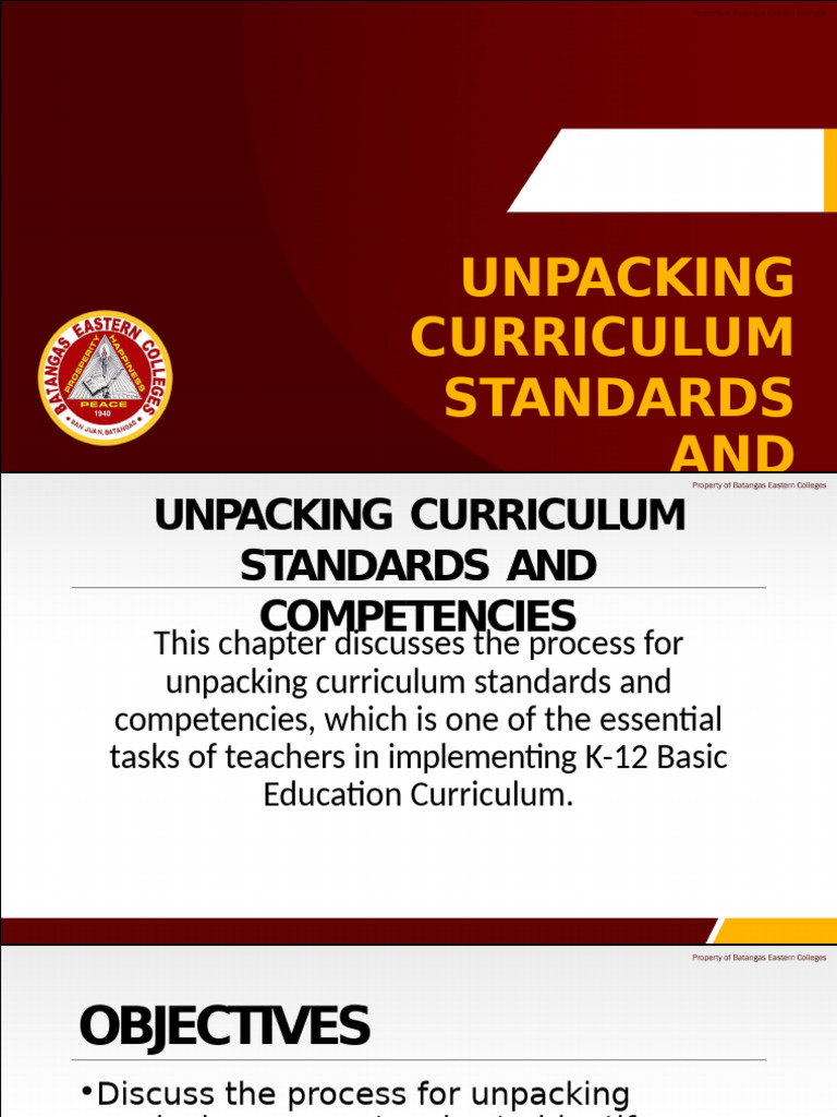 Unpacking Curriculum Standards Process | PDF | Curriculum | Career & Growth