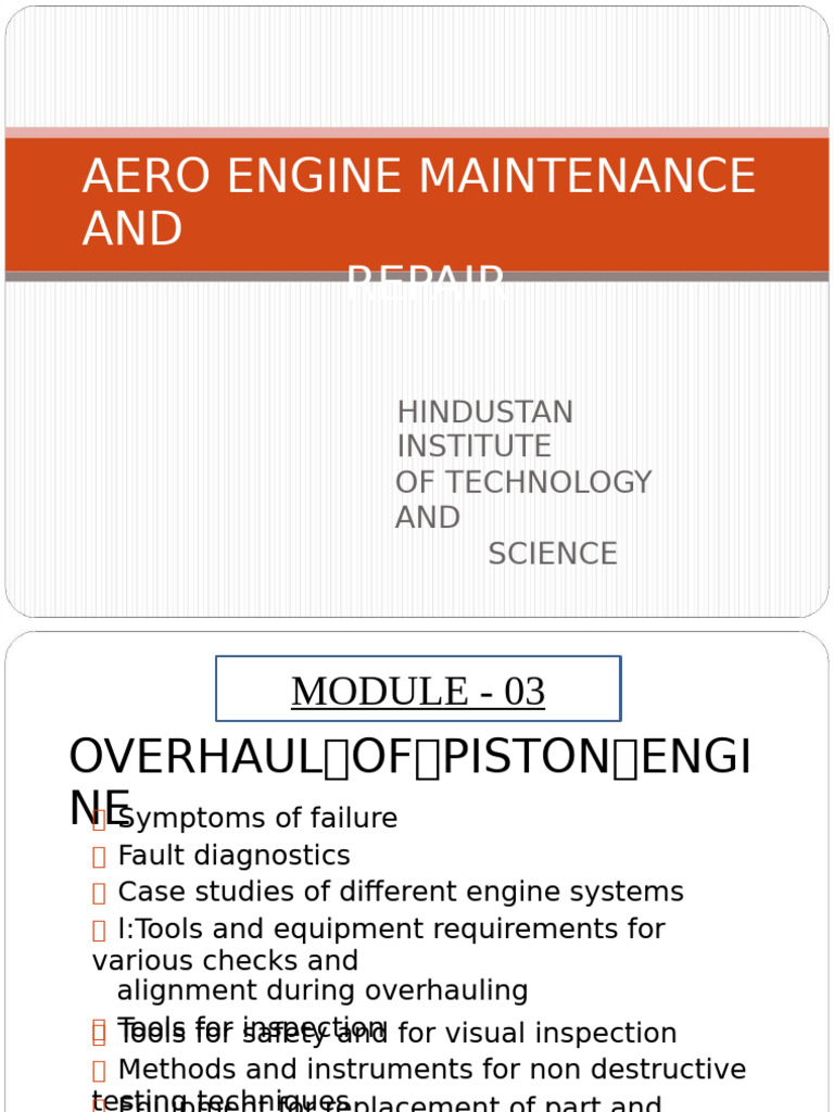 Aero Engine Maintenance and Repair Unit 3 | PDF