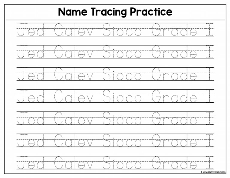Name - Tracing - Practice 6FF5 B9D3 B859 | PDF