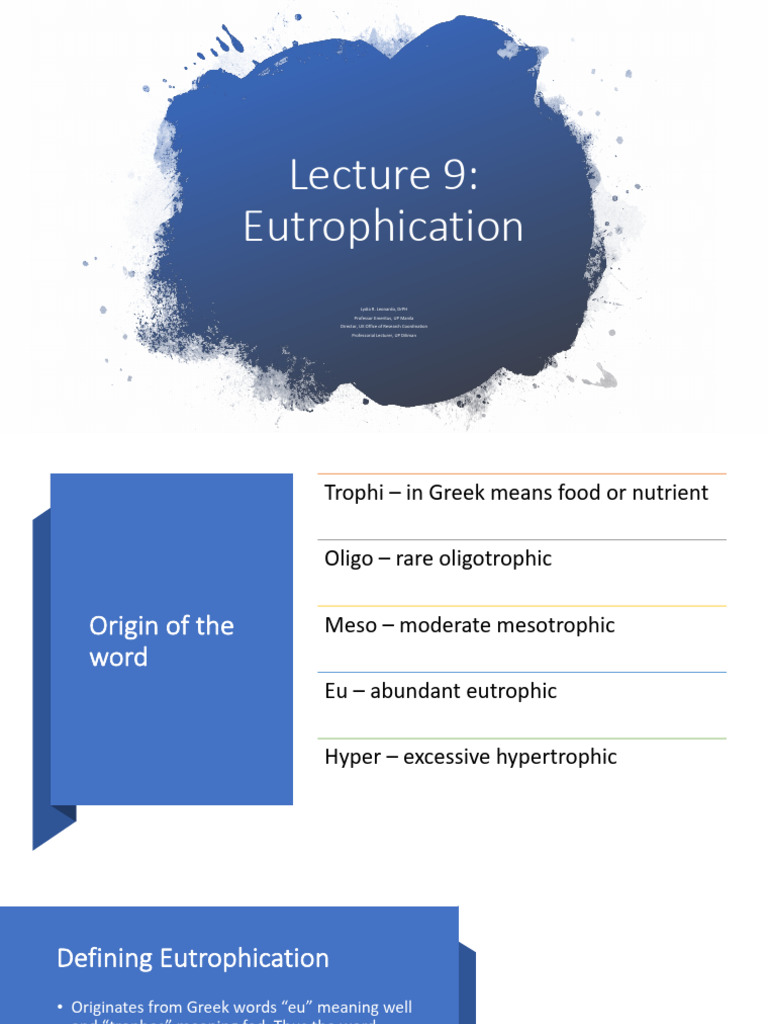 Lecture 9-Eutrophication | PDF