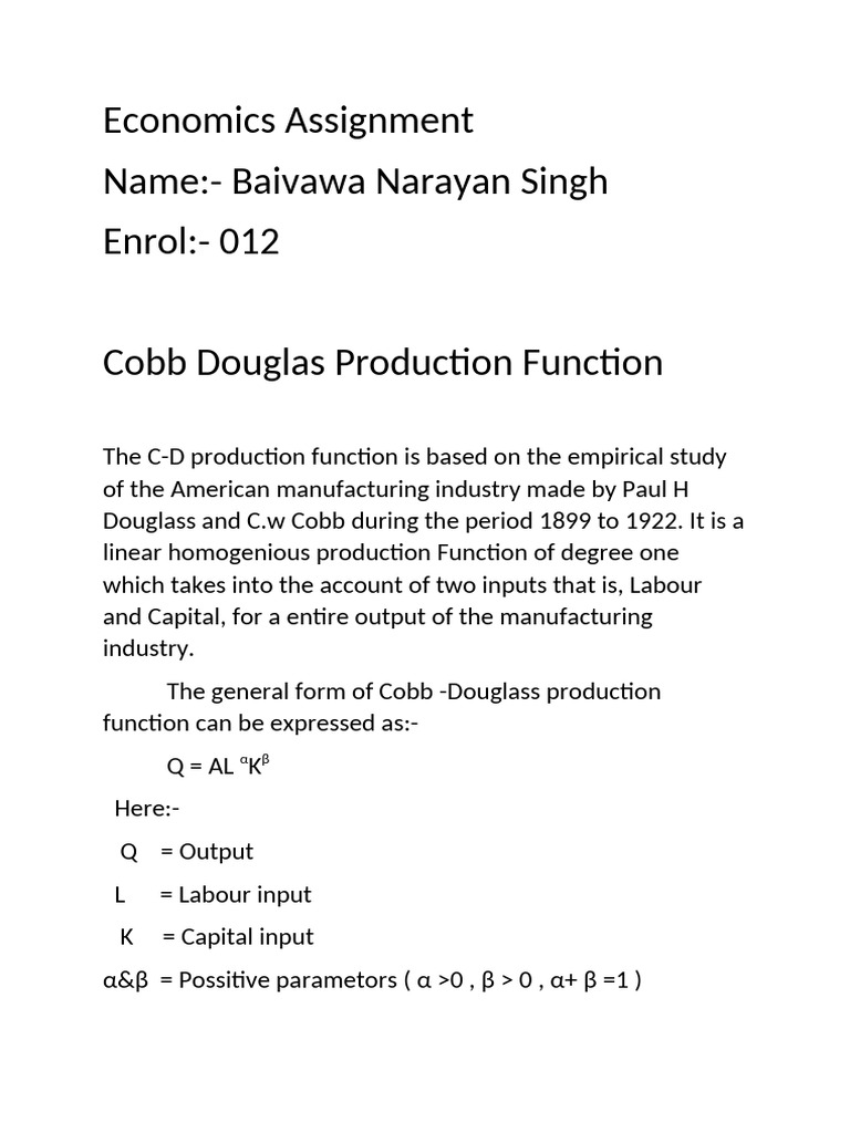 Cobb Douglas | PDF