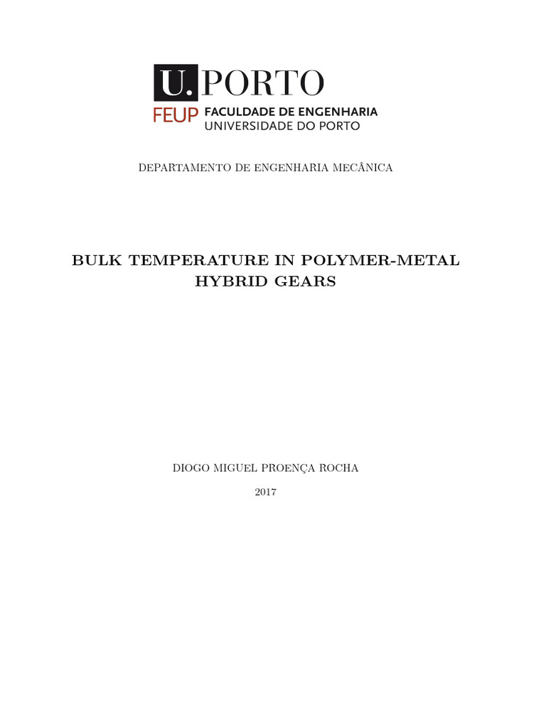 Bulk Temperature in Polymer Gear | PDF