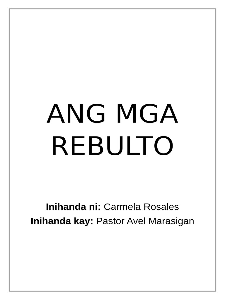 Ang Mga Rebulto | PDF | Conceptions Of God | Bible Content