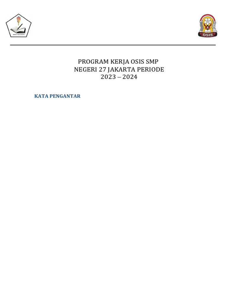 PROGRAM KERJA OSIS MPK SMPN 27 2023-2024 | PDF