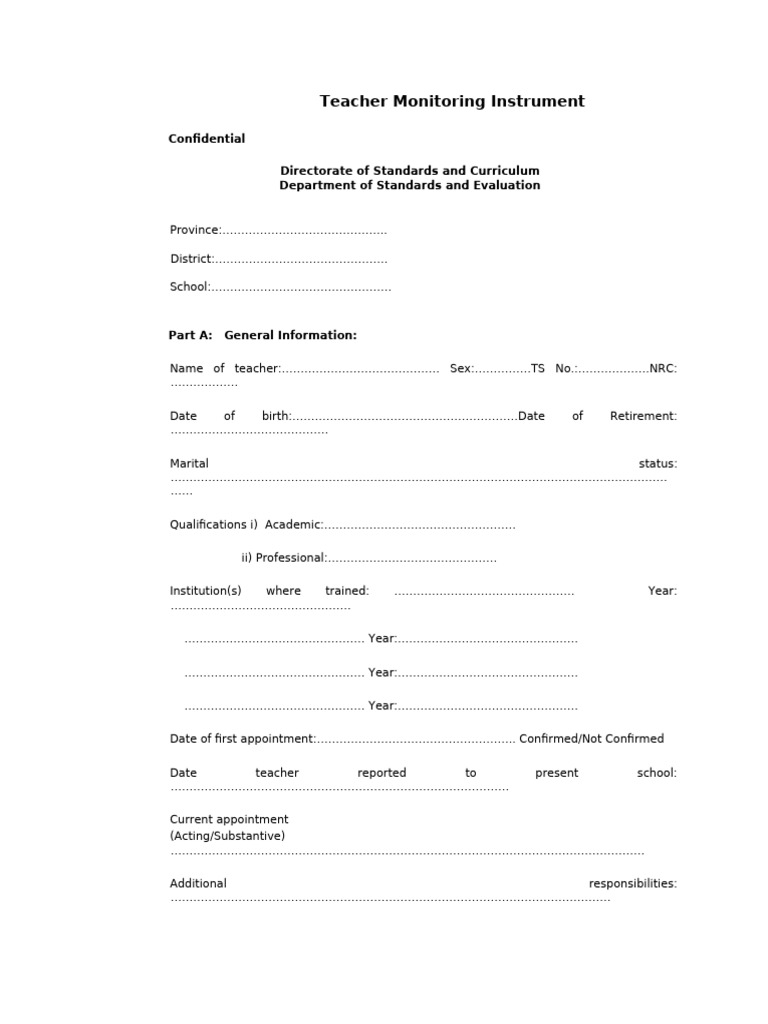 Monitoring Instrument | PDF