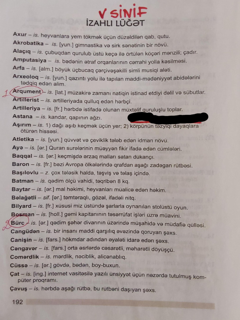 İzahlı Lüğət 5-6-7-Ci Siniflər Azərbaycan Dili | PDF