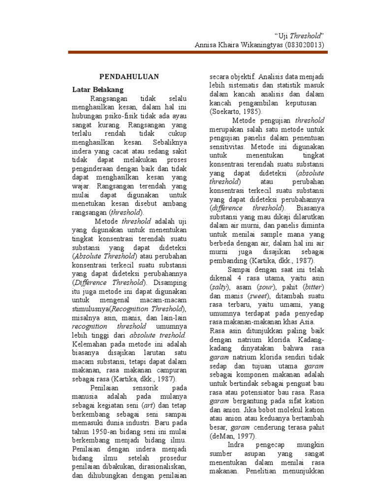 Uji Threshold Wika | PDF
