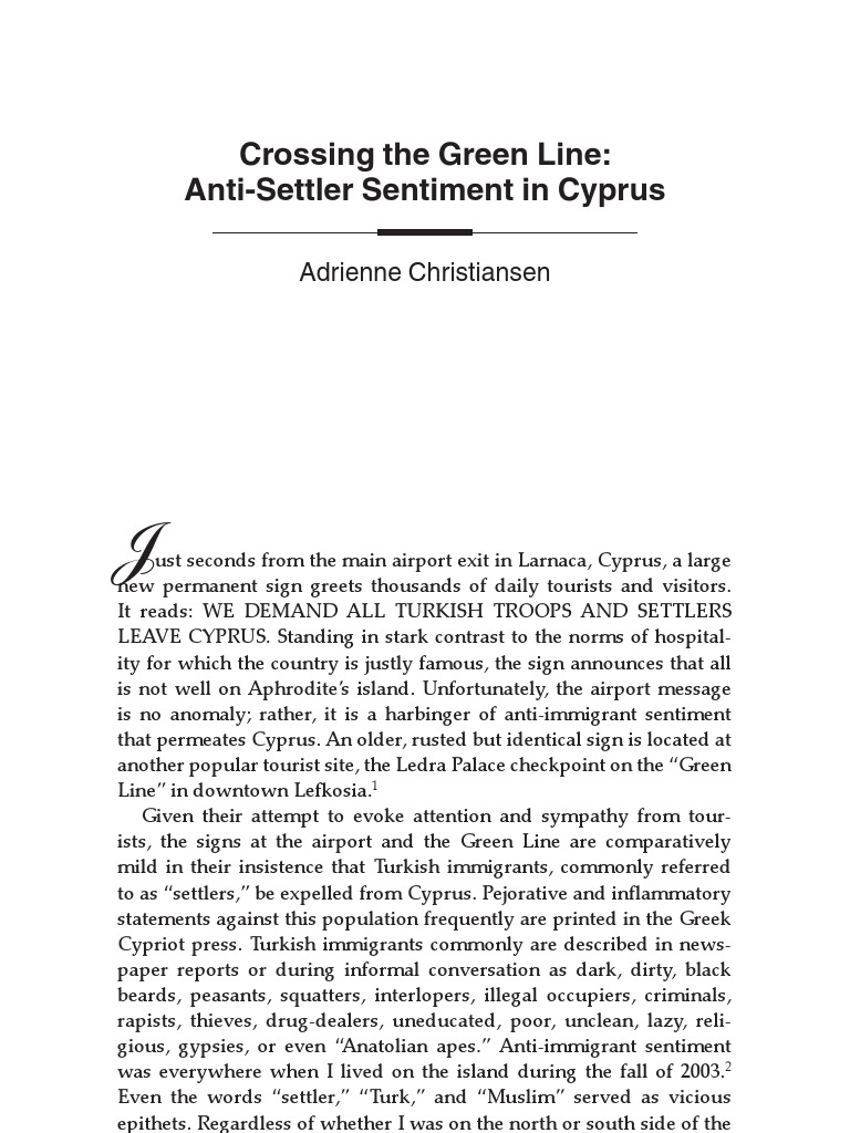 Crossing The Green Line | PDF | Cyprus | Society