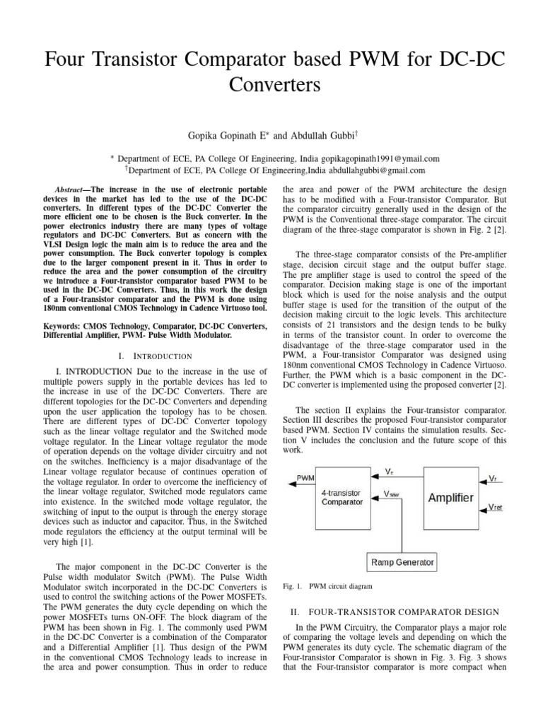 Four-Transistor PWM for DC-DC Converters | PDF | Amplifier | Science ...