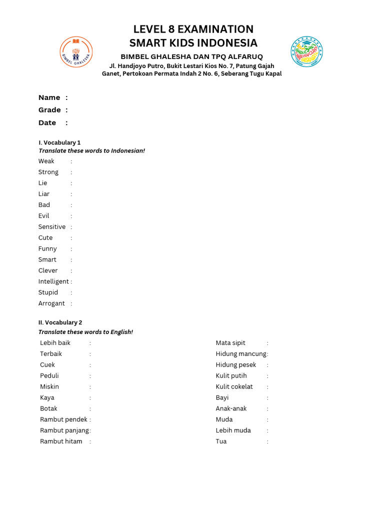 Level 8 Examination Ski Pdf