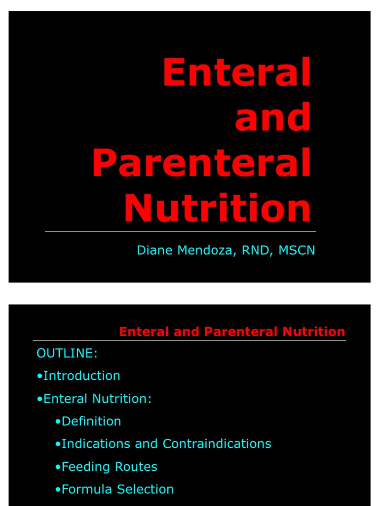Lecture On en and PN | PDF | Gastrointestinal Tract | Nutrition