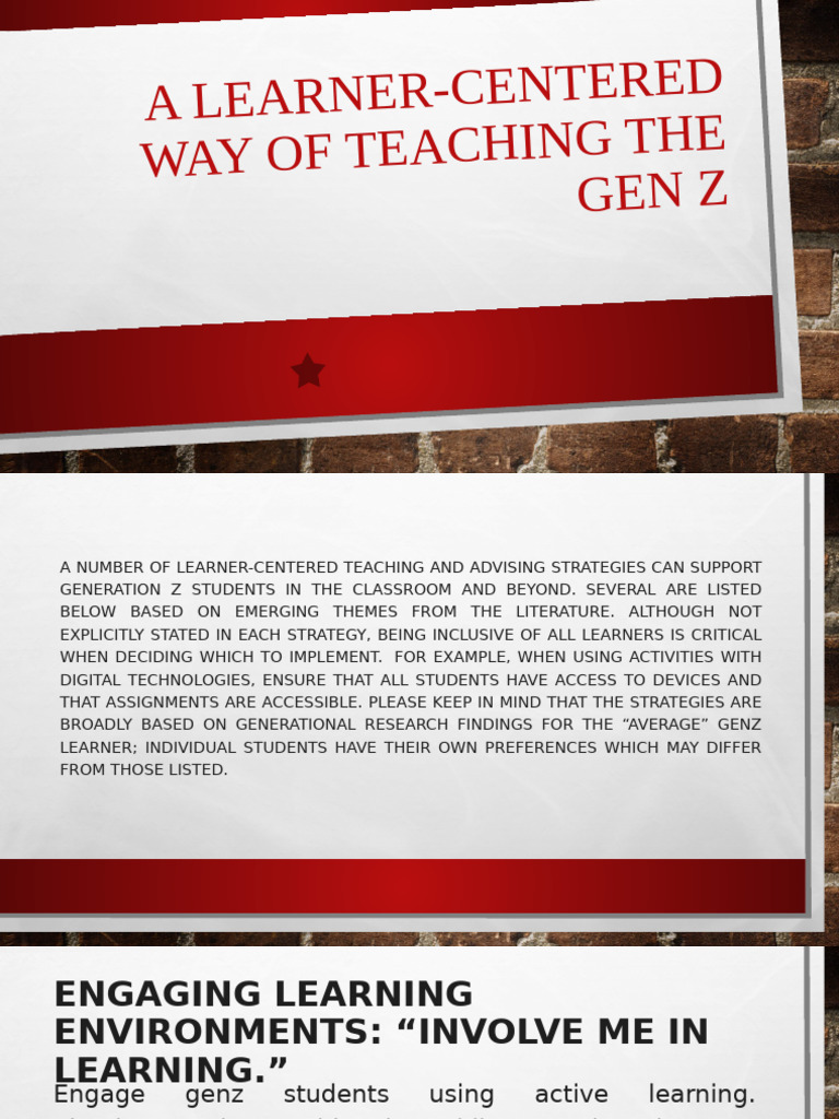 A Learner-Centered Way of Teaching The Gen Z | PDF