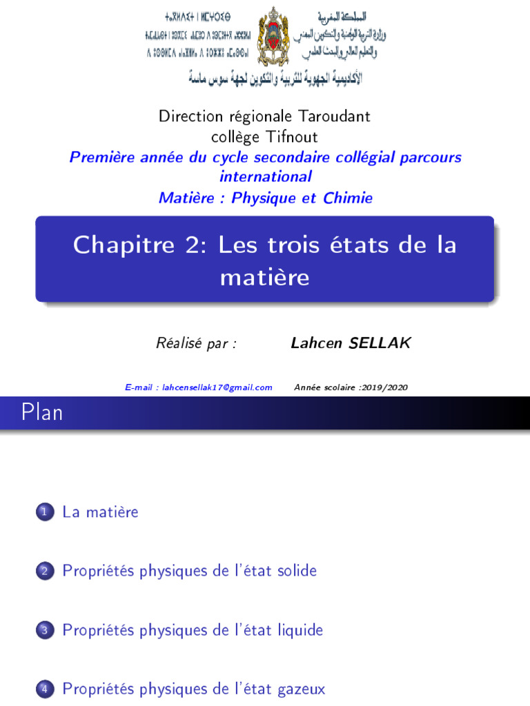 Les trois états de la matière | PDF | Gaz | Matière