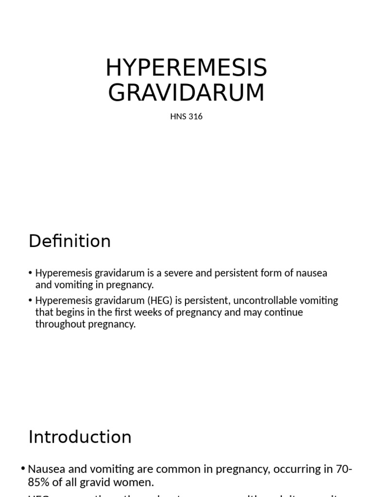 Understanding Hyperemesis Gravidarum | PDF | Nausea | Pregnancy