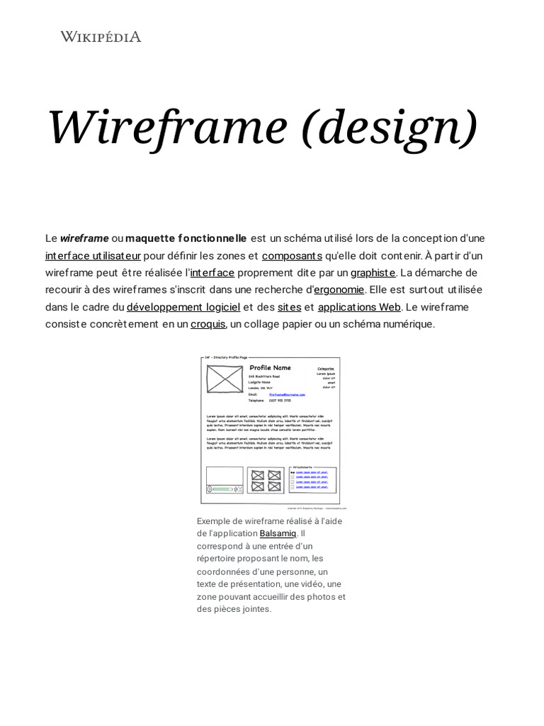 Wireframe (Design) - Wikipédia | PDF