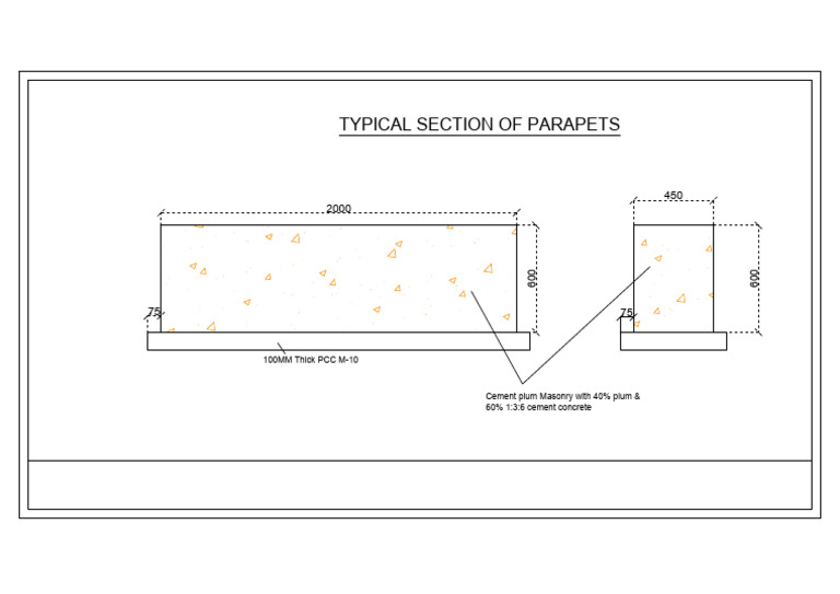 Parapet Drawing (Palsari) | PDF