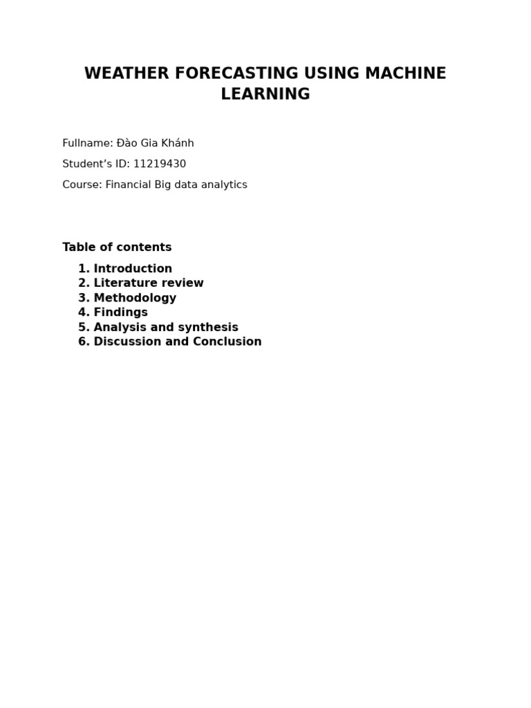 DaoGiaKhanh Weather Forecasting Using MachineLearning | PDF | Weather ... DaoGiaKhanh Weather Forecasting Using MachineLearning | PDF | Weather ...