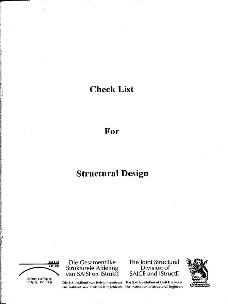 Check List For Structural Design | PDF