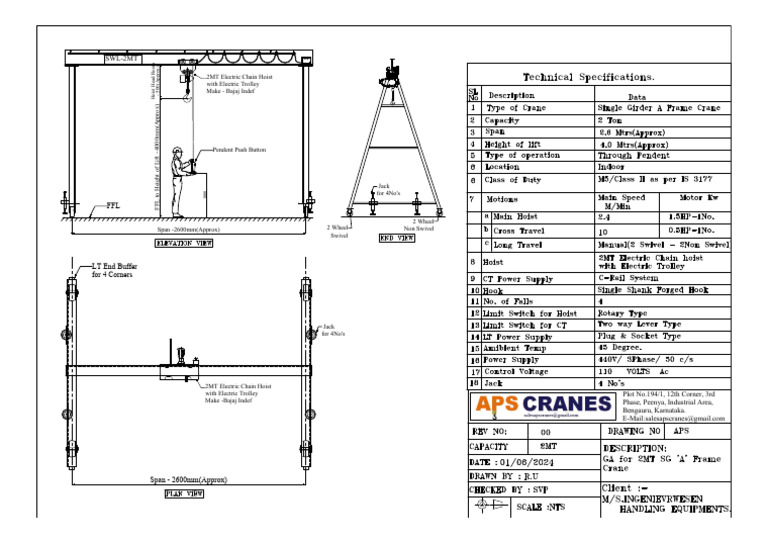 2T SG A FRAME CRANE SPAN 2.6MTRS-Model | PDF