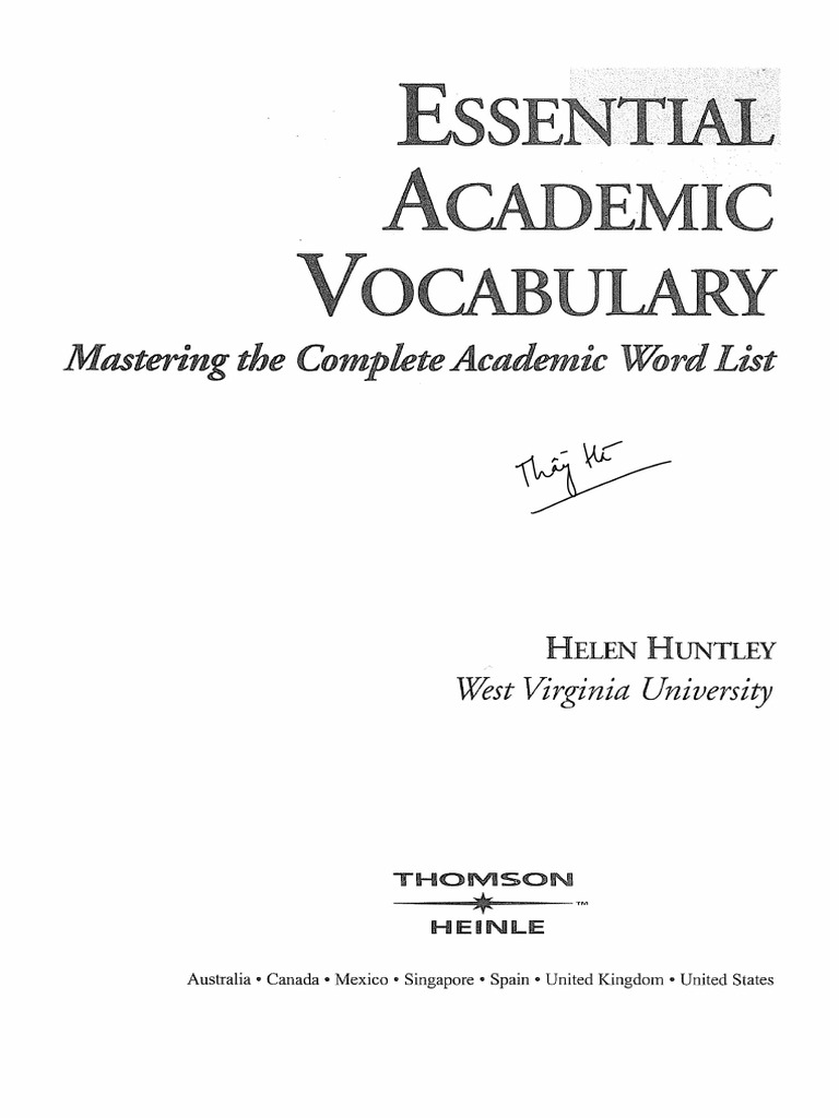 Essential Academic Vocabulary | PDF