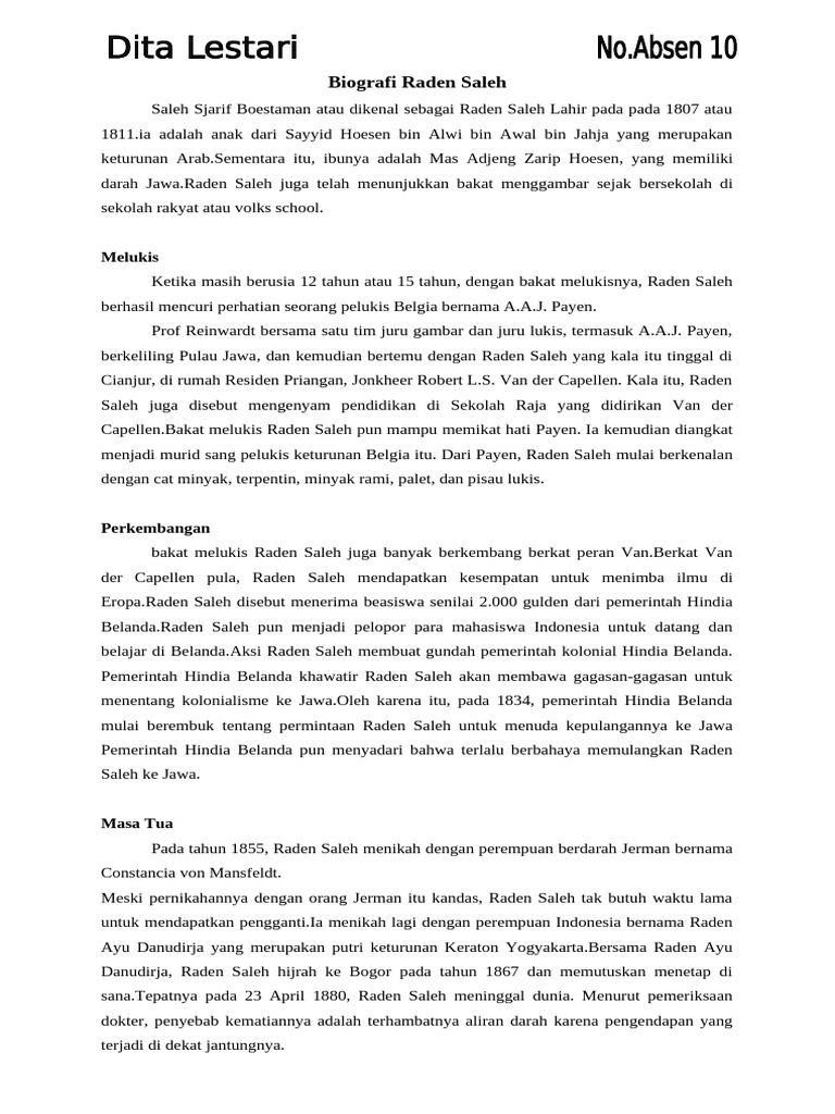 Biografi Raden Saleh | PDF