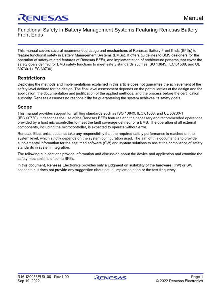 Functional Safety For BMS 1 | PDF | Microcontroller | Electrical ...