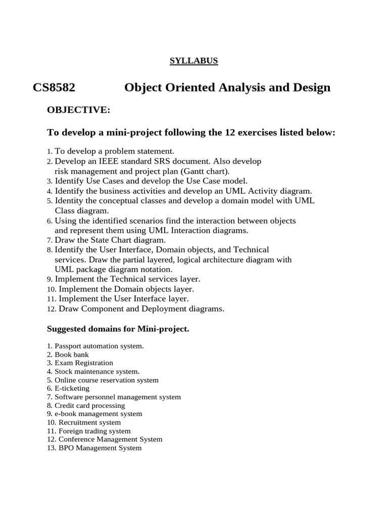 CCS356-OOSE Lab Manual | PDF CCS356-OOSE Lab Manual | PDF