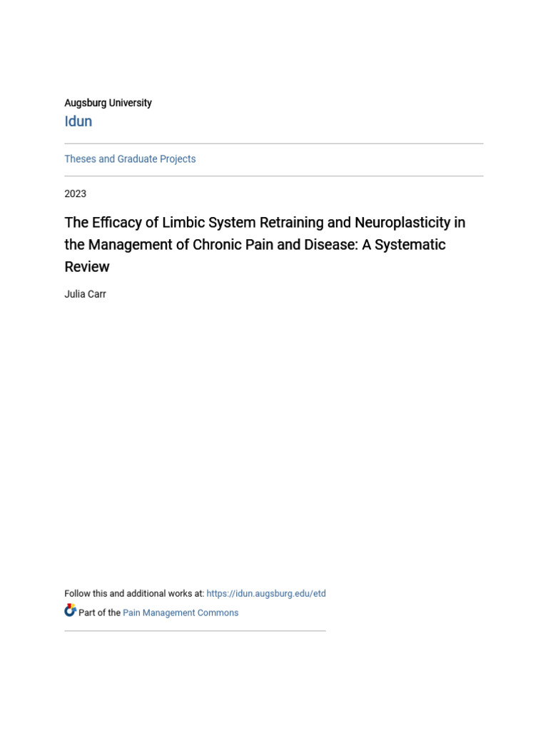 The Efficacy of Limbic System Retraining and Neuroplasticity in T | PDF