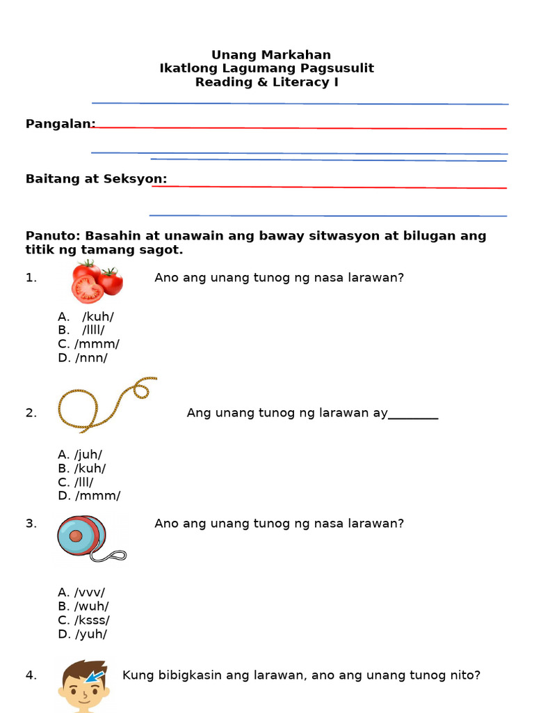GRADE 1 SUM TEST Q1 3rd SUMMATIVE TEST | PDF