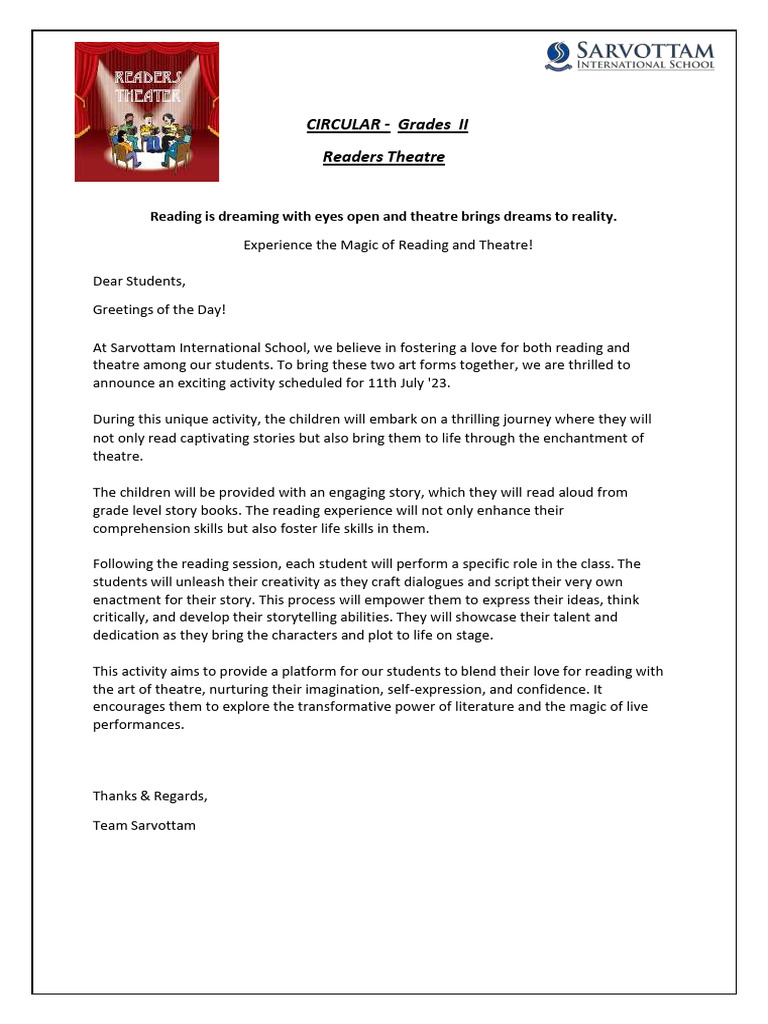 Readers Theatre Activity Grade II | PDF