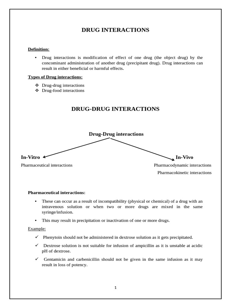 Drug Interactions | PDF
