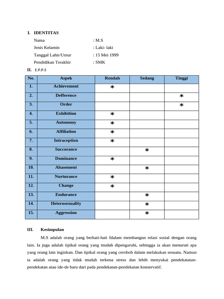 LAPORAN EPPS (1) | PDF