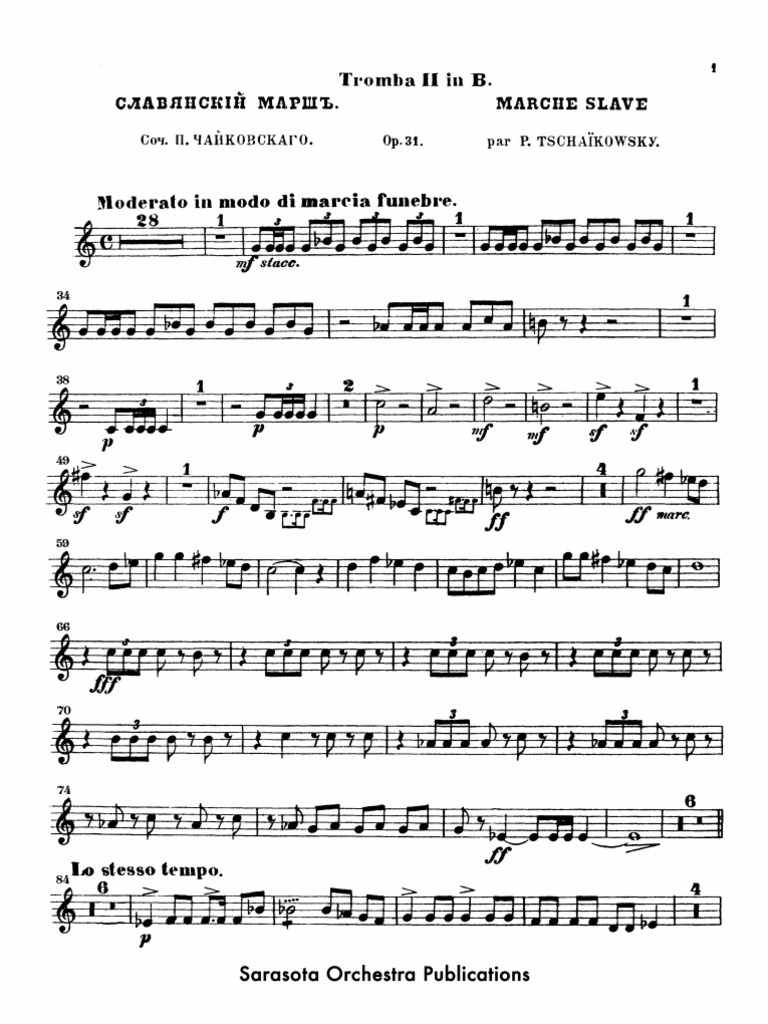Imslp611749 Pmlp4621 Tchaik Marcheslaveop31 16 Tp2 (PM) | PDF